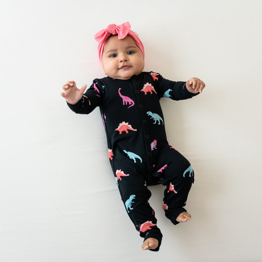 Bamboo Baby Romper in Midnight Roar Print | Kyte Baby