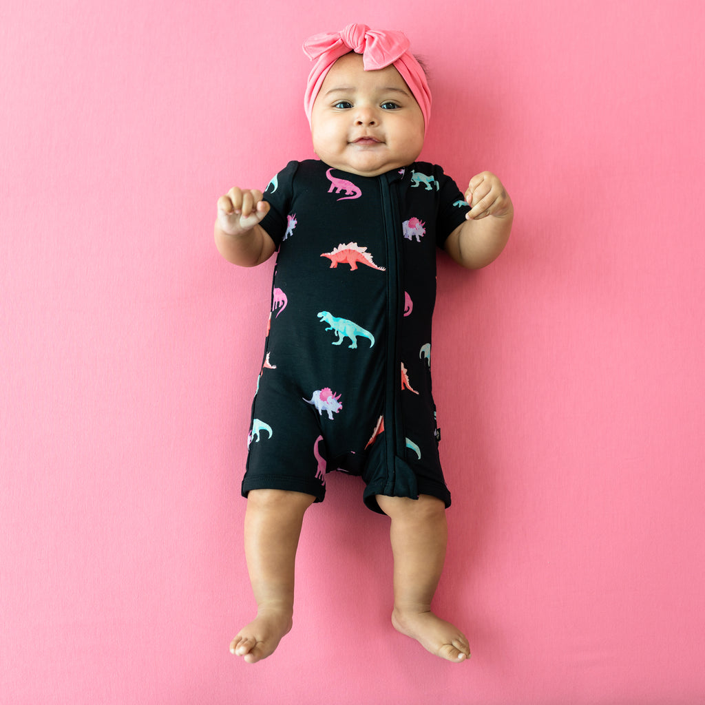 Zippered Shortall Romper in Midnight Roar