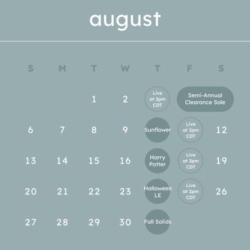 August Launch Calendar Overview | Kyte Baby