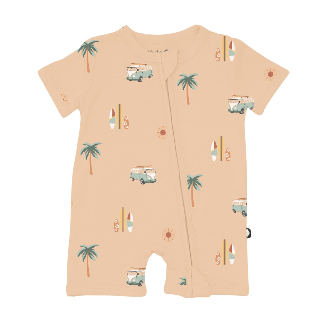 Zipper Shortall Romper in Surf