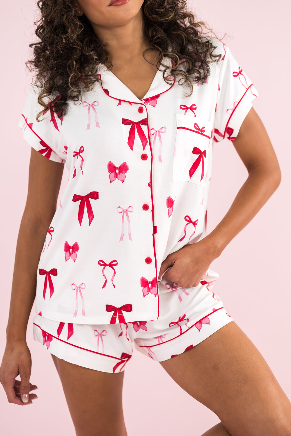 Women's Short Sleeve Pajama Set in Big Love Bow