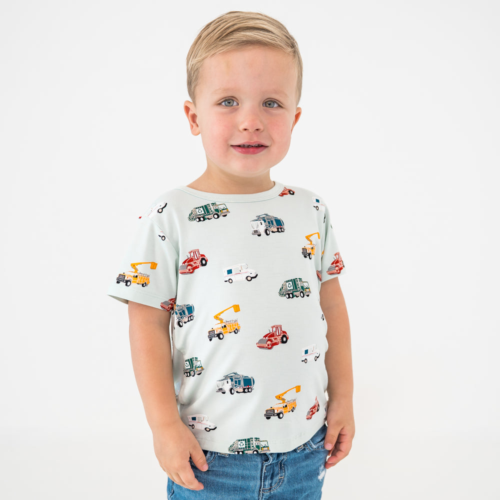 Toddler Basic Tee in City Vehicles
