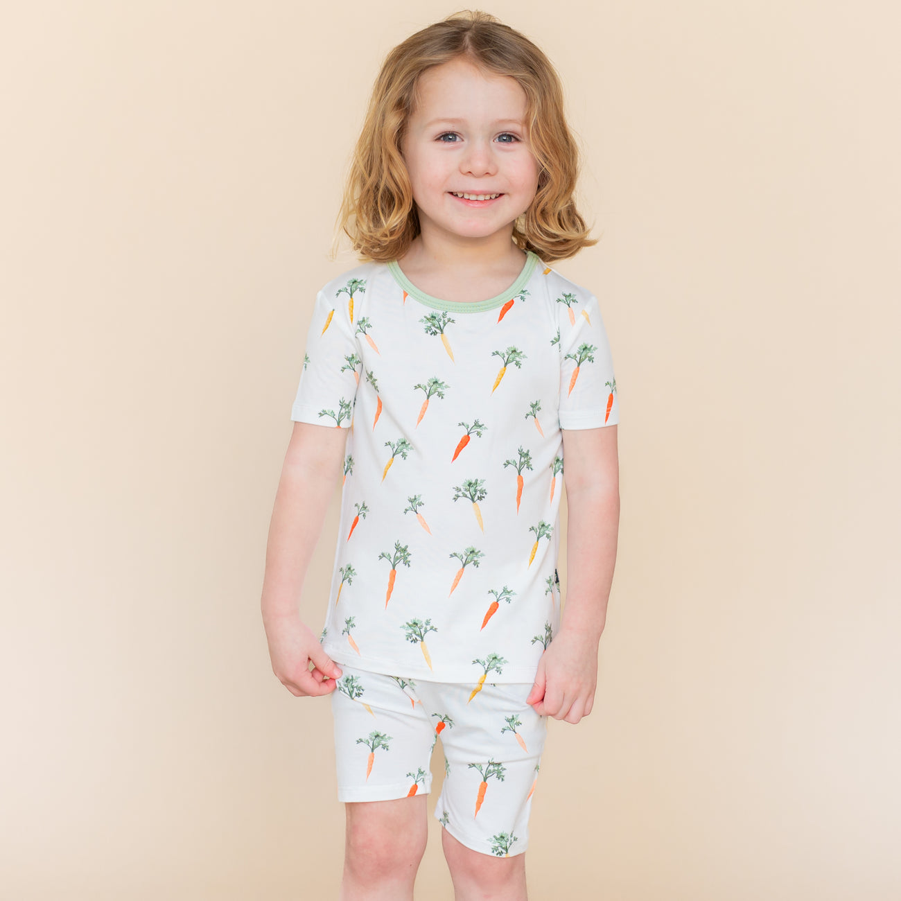 Short Sleeve Pajamas in Carrot
