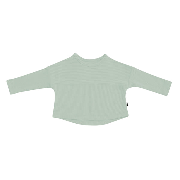 Ribbed Drop Shoulder Top in Thyme