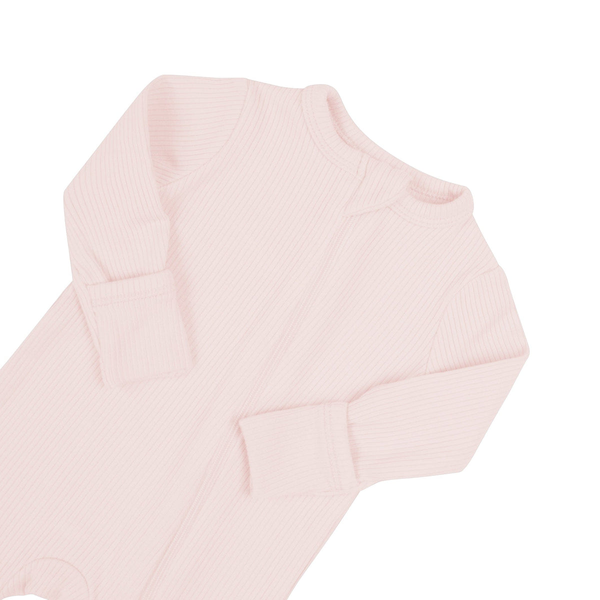 Ribbed Zipper Romper in Blush | Bamboo Romper | Kyte Baby