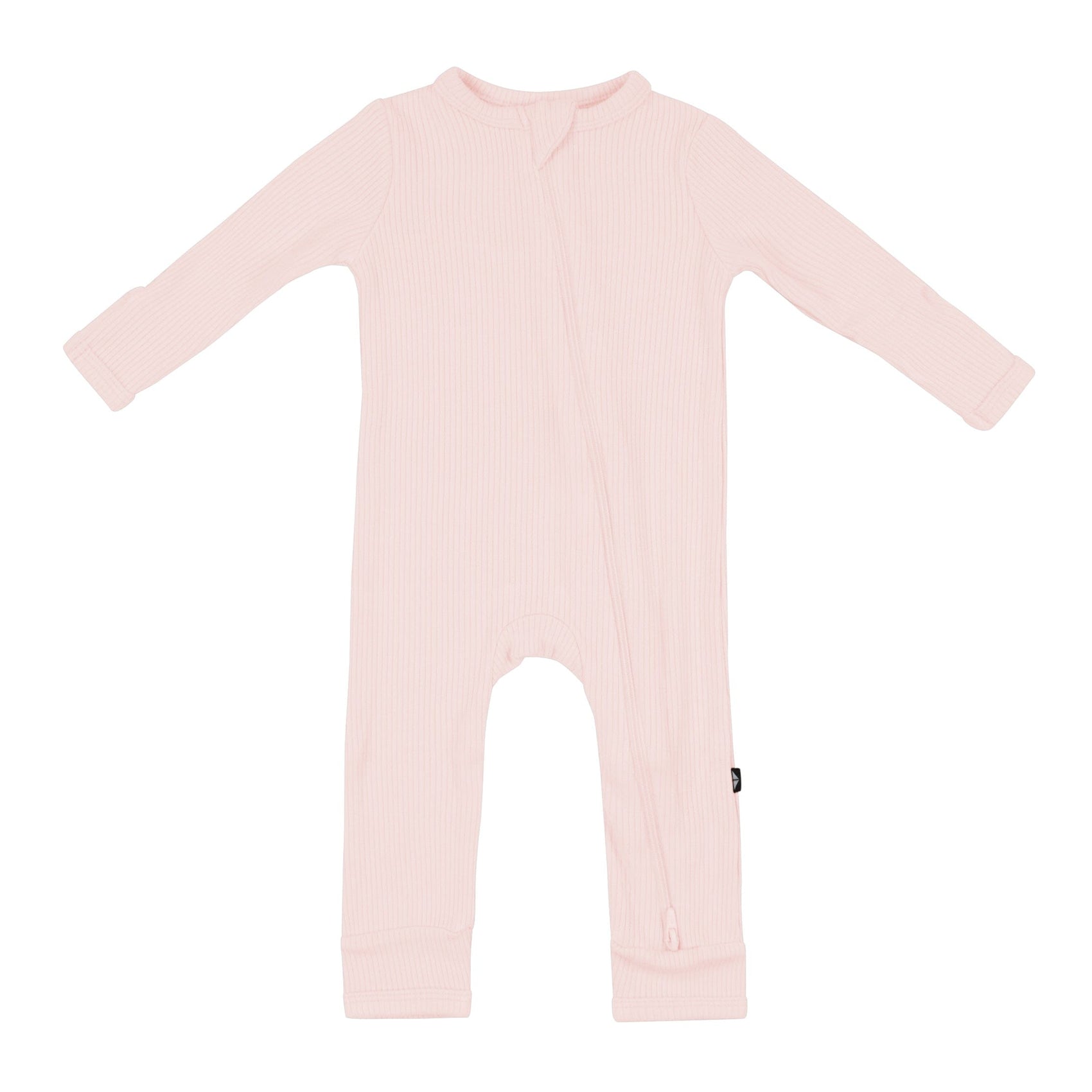 Ribbed Zipper Romper in Blush | Bamboo Romper | Kyte Baby