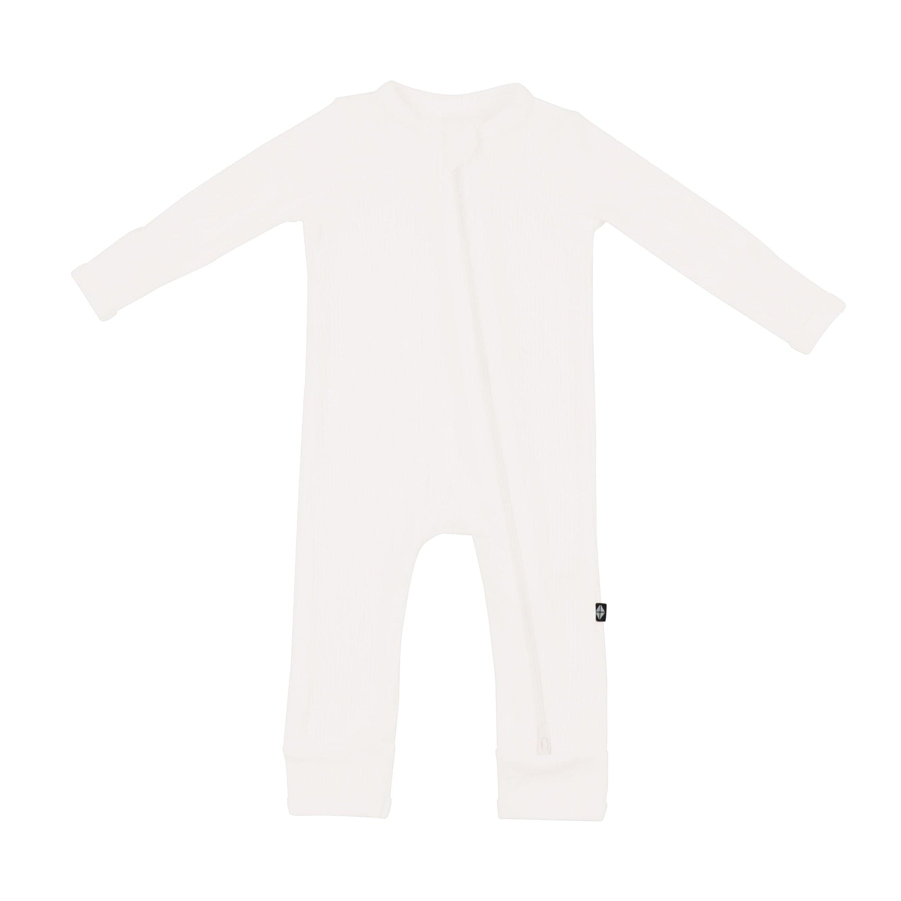 Ribbed Zipper Romper in Cloud | Bamboo Romper | Kyte Baby