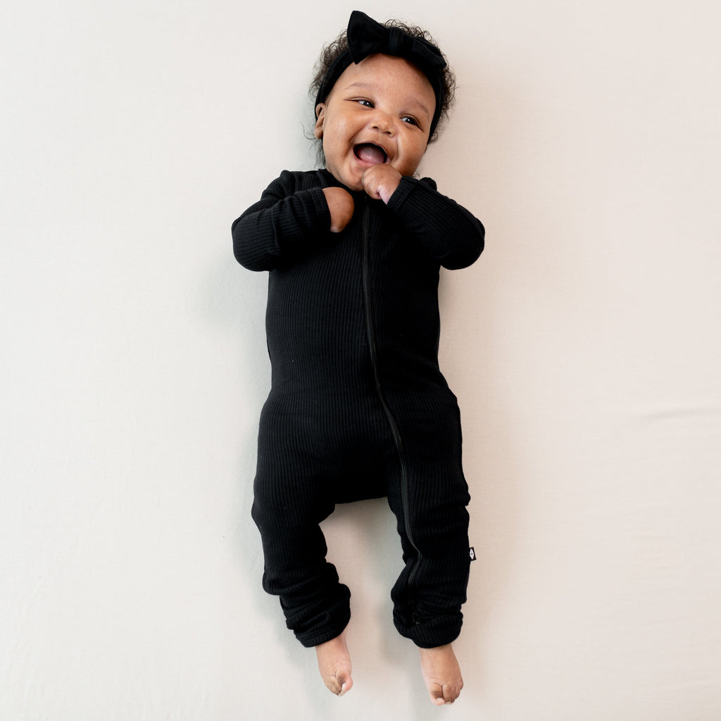Ribbed Zipper Romper in Midnight | Bamboo Romper | Kyte Baby