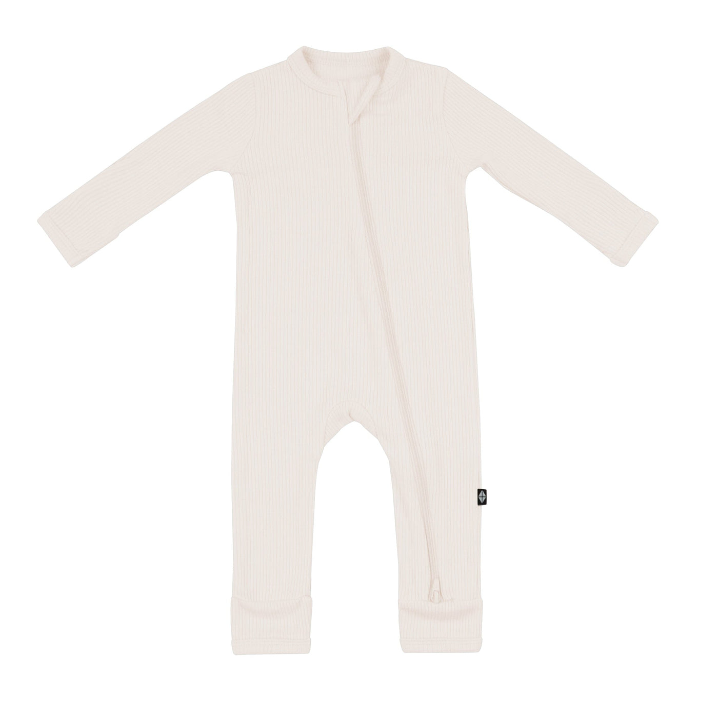 Ribbed Zipper Romper in Oat | Bamboo Romper | Kyte Baby