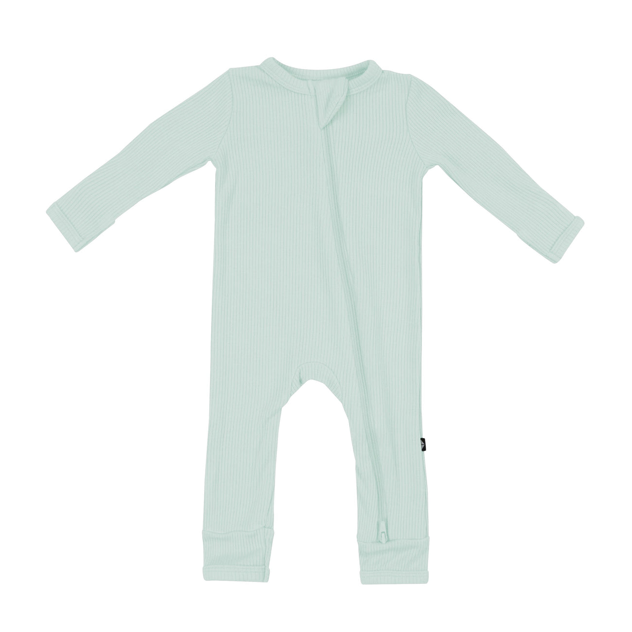 Ribbed Zipper Romper in Sage | Bamboo Romper | Kyte Baby