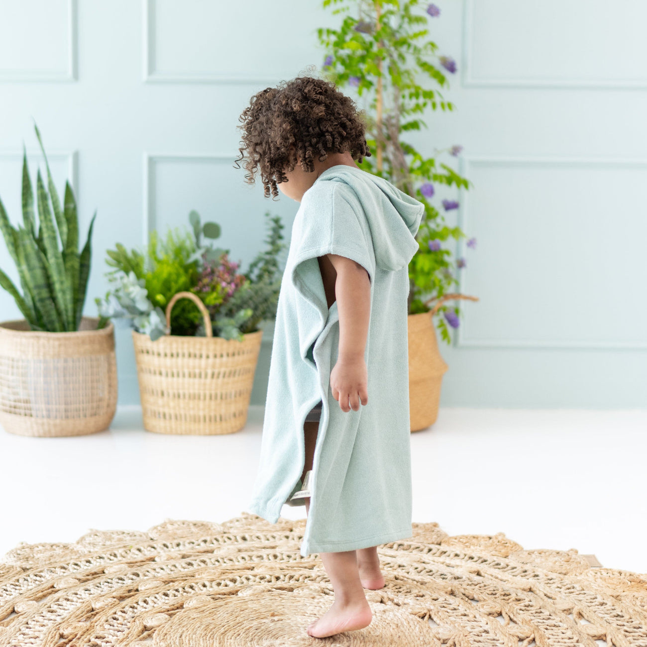 Swim Poncho in Sage | Kyte Baby