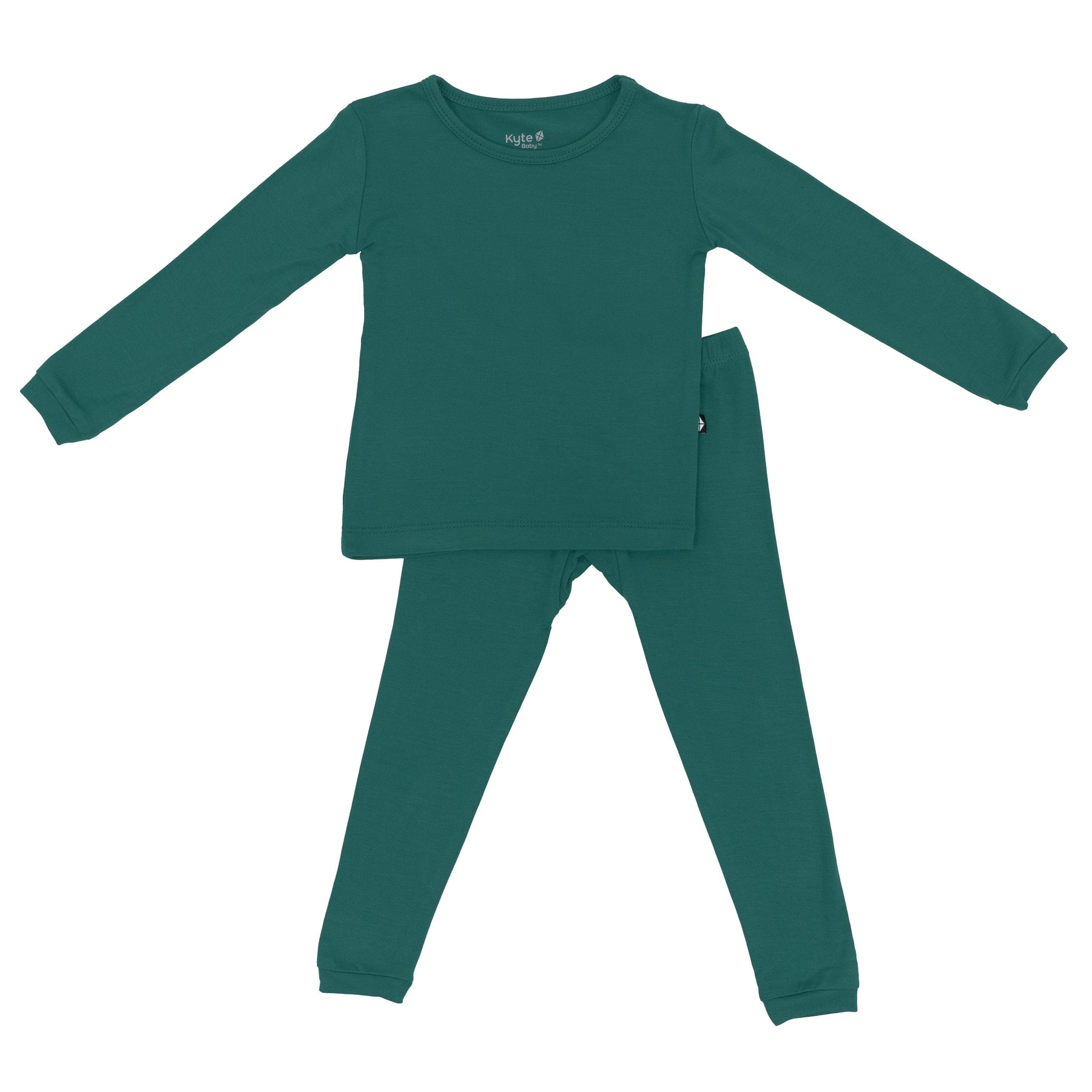 Long Sleeve Pajamas in Emerald | Bamboo Pajamas | Kyte Baby