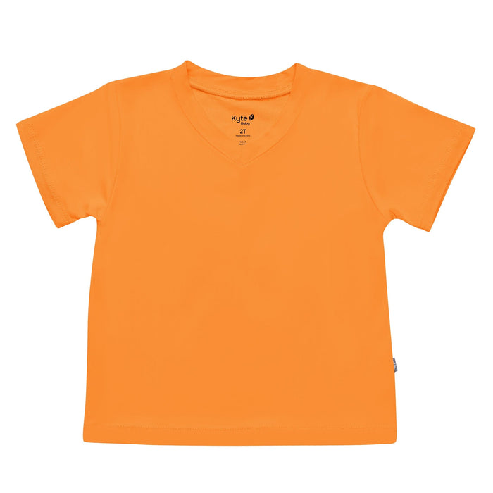 Toddler V-Neck Tee in Tangerine