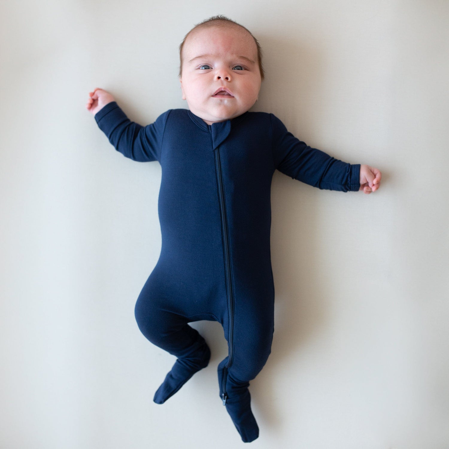 Zippered Footie in Navy | Baby Footie Pajamas | Kyte Baby