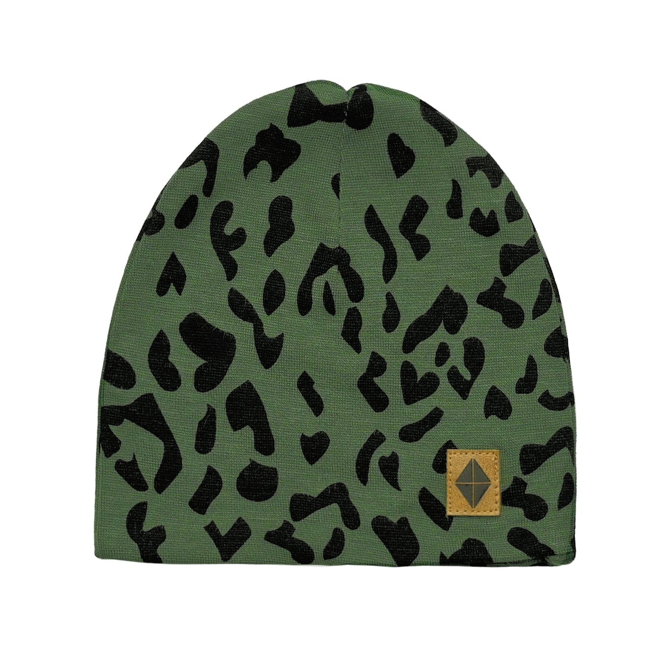 Bamboo Jersey Beanie in Hunter Leopard