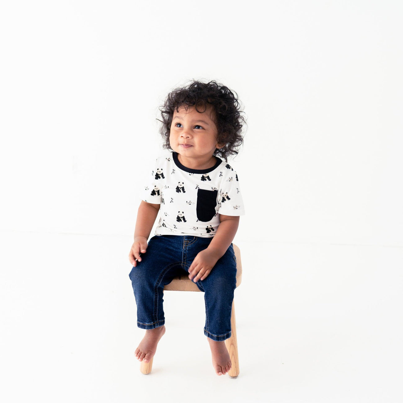 Toddler Crew Neck Tee in Black and White Zen