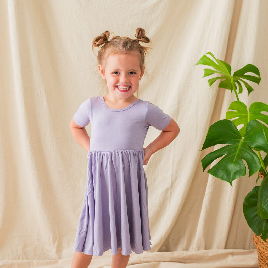 Toddler Twirl Dress in Taro | Bamboo Dress | Kyte Baby