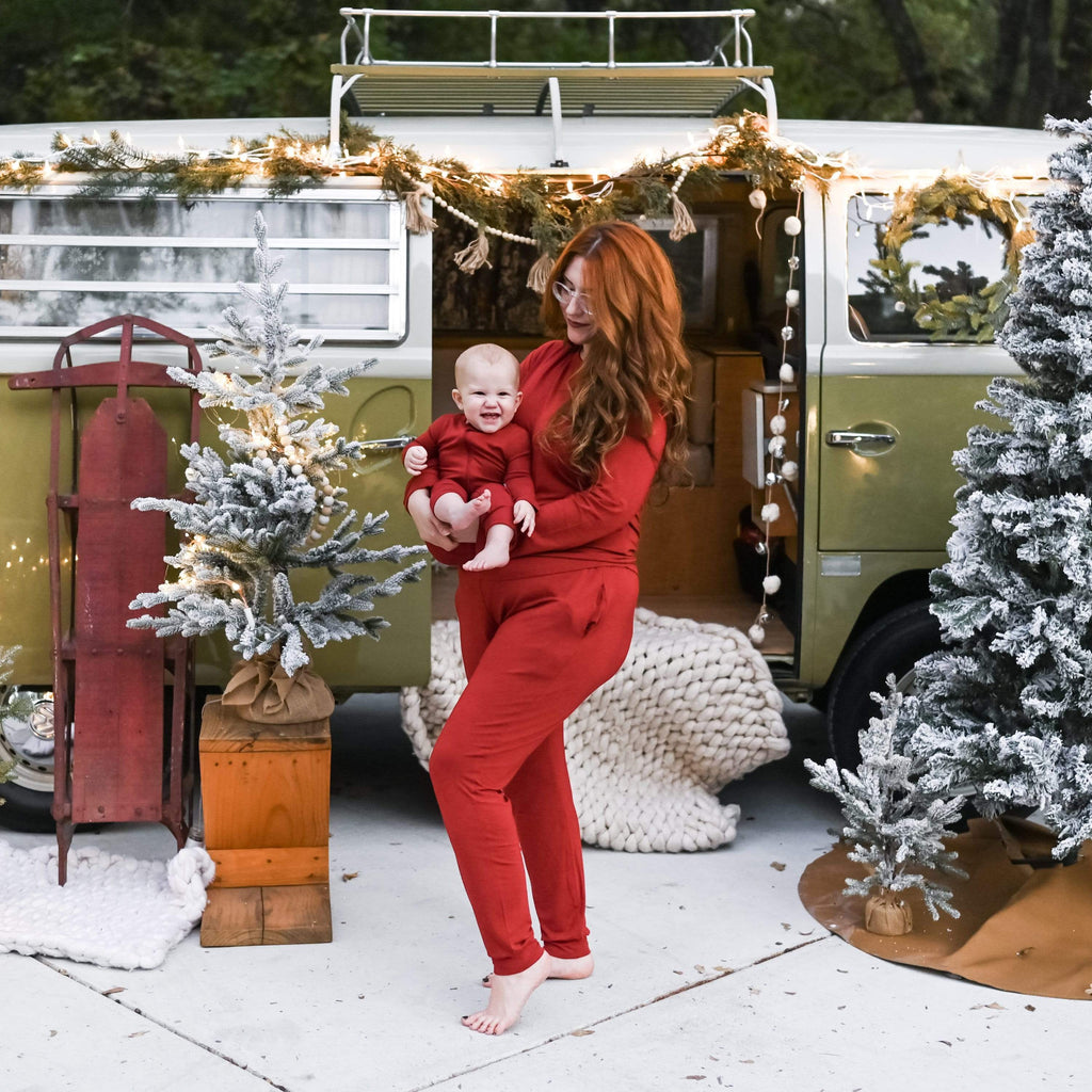 Women's Jogger Pajama Set in Ruby