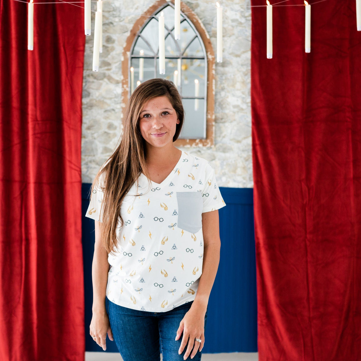 Womens's Relaxed Fit V-Neck in Harry Potter™ Icon