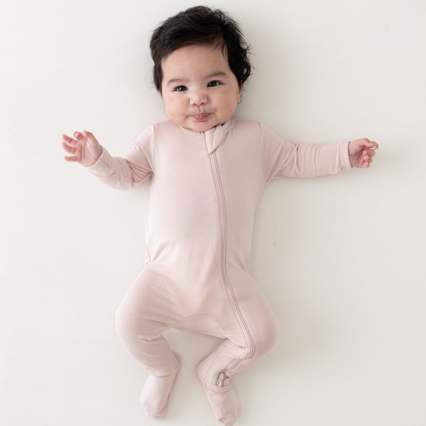 Zippered Footie in Blush | Baby Footie Pajamas | Kyte Baby