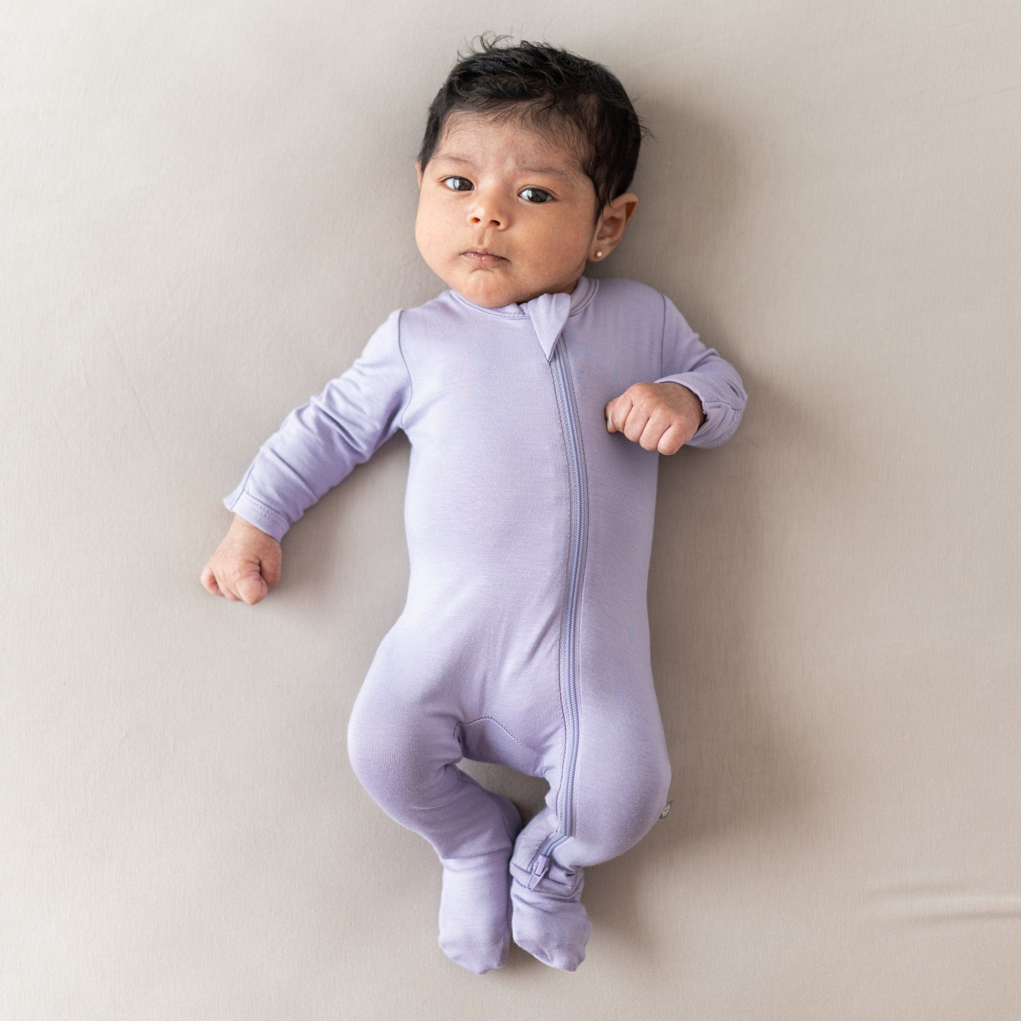 Zippered Footie in Taro | Baby Footie Pajamas | Kyte Baby